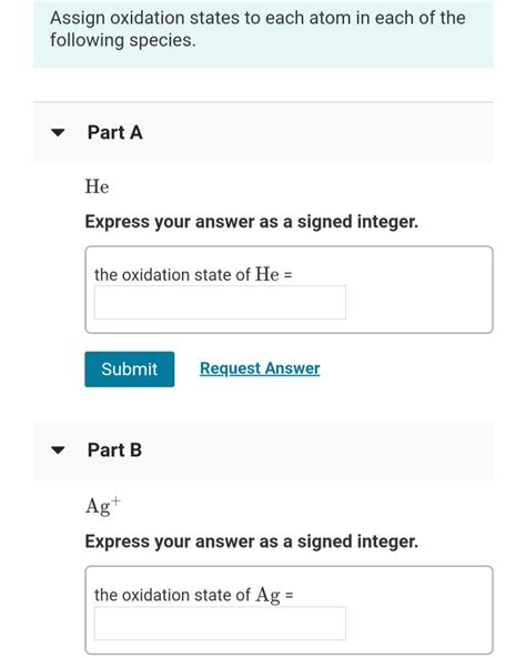 Solved Assign Oxidation States To Each Atom In Each Of The Chegg