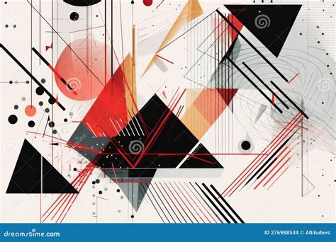 Abstract Geometrics In Modern And Sleek Typeface With Geometric Accents Stock Illustration