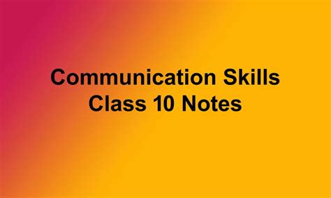 Employability Skills Class 10 Notes Cbse Skill Education