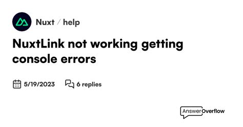 Nuxtlink Not Working Getting Console Errors Nuxt