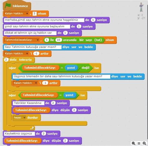 Scratch Ile Sayı Tahmin Oyunu Yapımı