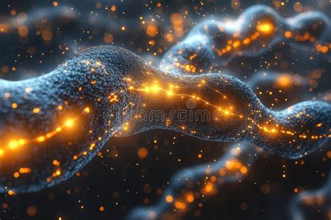 Abstract Flowing Designs Neural Signal Pathways With Dynamic Lines Glowing Gradients Stock