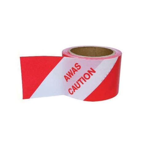 St 3x50 Awas Barricade Tape 3” X 50yds White And Red Safety Tape With