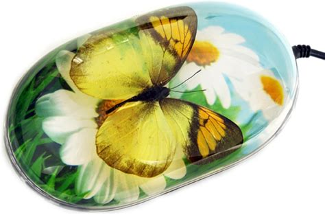Realbug Butterfly Computer Mouse With Flower Print Background Toys And Games
