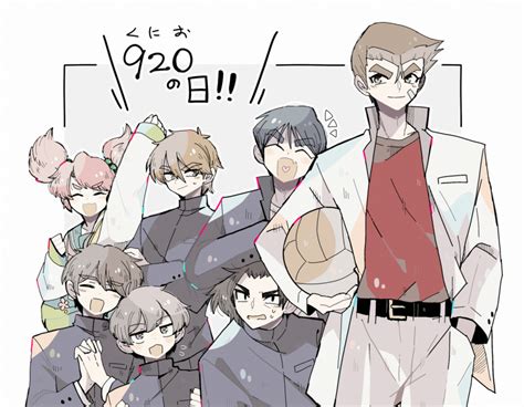 Safebooru 1girl 6boys Bandaid Blue Hair Blush Brown Eyes Brown Hair
