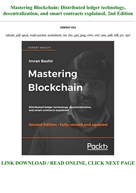 Pdf Mobi Epub Mastering Blockchain Distributed Ledger Technology