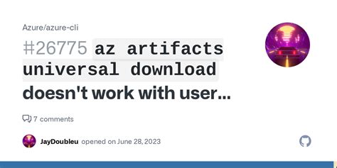 `az Artifacts Universal Download` Doesnt Work With User Assigned
