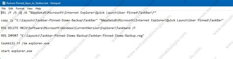 Windows Backup And Restore Pinned Items Taskbar Serhad Makbuloglu