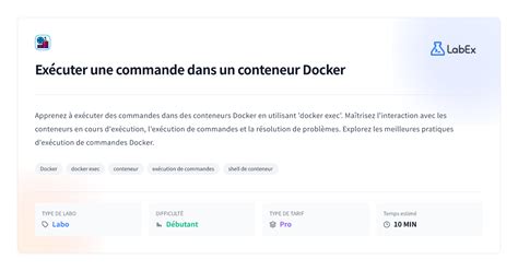 Exécuter Une Commande Dans Un Conteneur Docker Labex