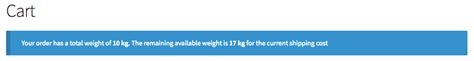 Php Display Weight And The Remaining Weight Message On Woocommerce
