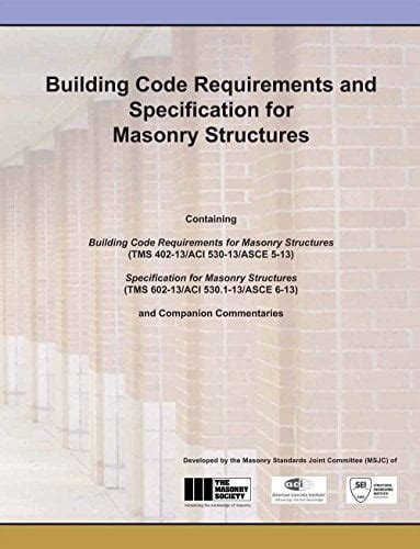 Pre Owned Building Code Requirements And Specification For Masonry Structures 5 13 And 6 13
