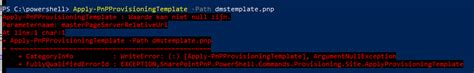 Question PnP Template Issue Pnp PnP PowerShell GitHub