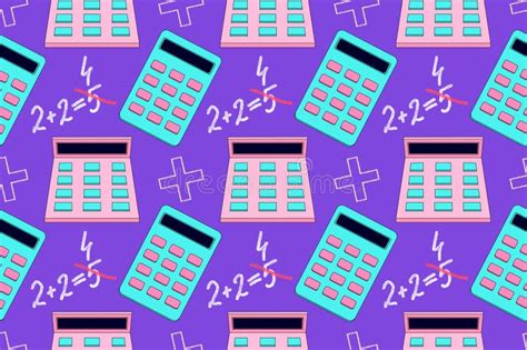 Colorful Calculator And Math Pattern For School Stock Illustration Illustration Of Materials