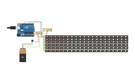 Circuit Design 120 Led Light W 9v Batteries Tinkercad