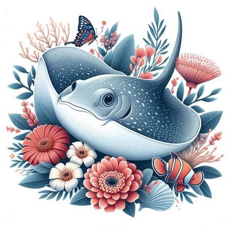 Ray Fish Vector Cartoon Illustration Premium Ai Generated Vector