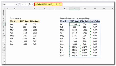 Learn Excel Excel Expand Function To Grow Array To Specified Number Of Rows And Columns