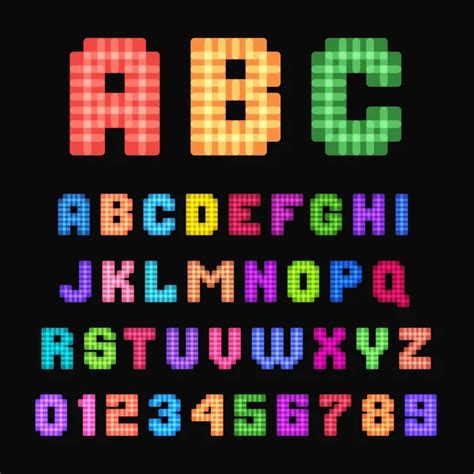 Pixel Font Lowercase Characters — Stock Vector © Happyroman 11492203