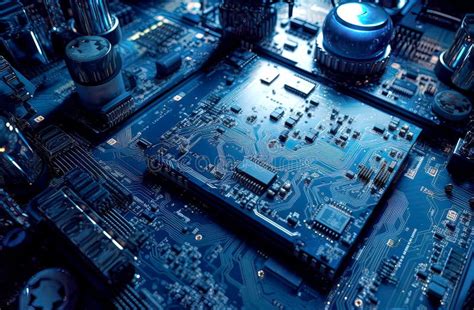 Close Up Of Electronic Circuit Board Technology And Science Background Generative Ai