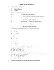 Exercise On Logical Equivalence Doc Exercise On Logical Equivalence Using The Following