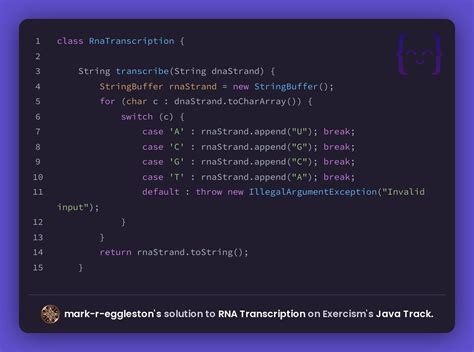 Mark R Egglestons Solution For Rna Transcription In Java On Exercism