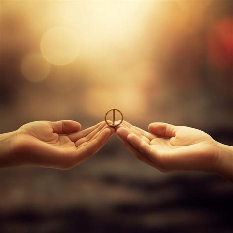 Premium Ai Image Two Hands Meeting With A Unity Pendant