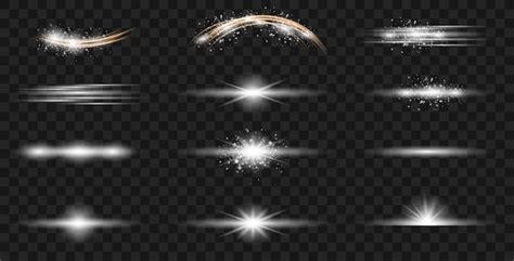 Premium Vector Glowing Lines Set