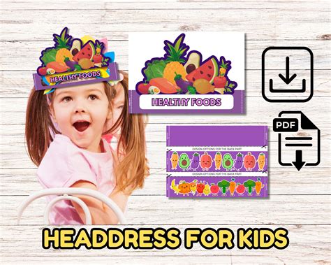 Nutrition Month Headdress Printable Fruit And Vegetable Crown Pdf