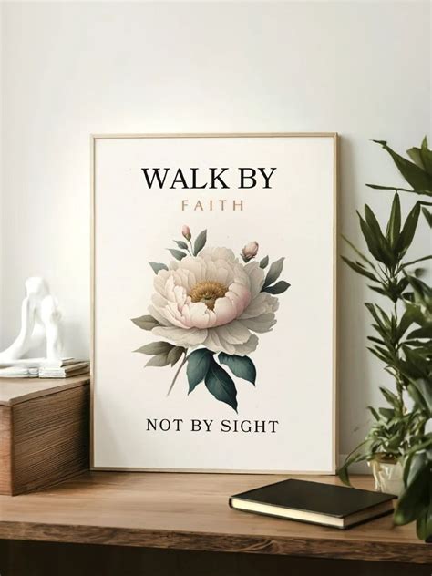 Walk By Faith Christian Wall Art Spiritual Quote Scripture Card