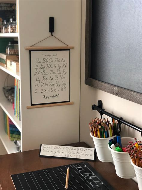 Print Cursive Alphabet Desk Chart And Poster Etsy