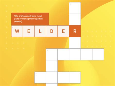 크로스워드노란색 테마 템플릿