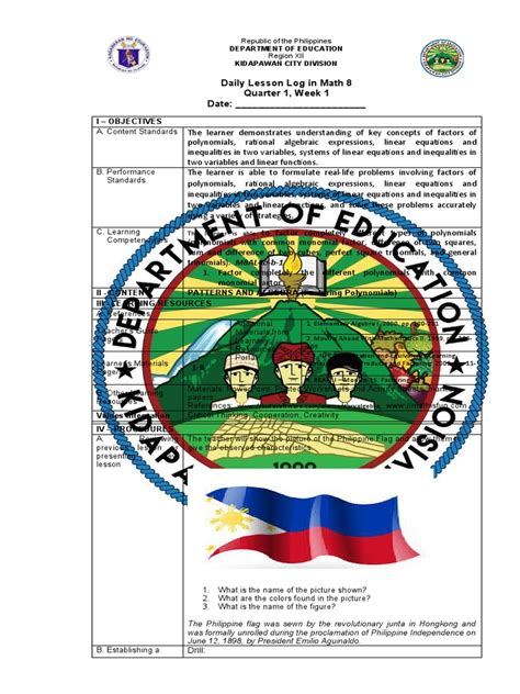 Q1 W1 D1 Factoring Polynomials Common Monomial Factor Pdf Factorization Equations