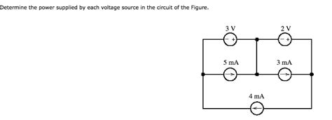 solved determine the power supplied by each voltage source