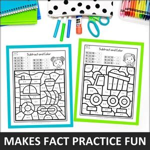Subtraction Color By Code Color By Number Subtraction Within 20 Etsy
