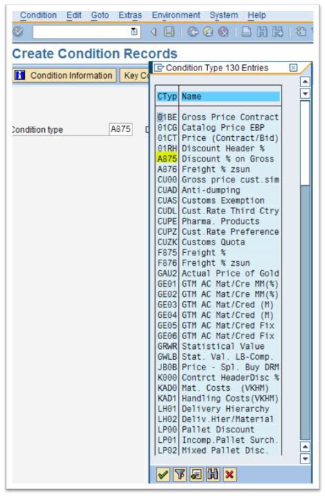 sap mm pricing conditions