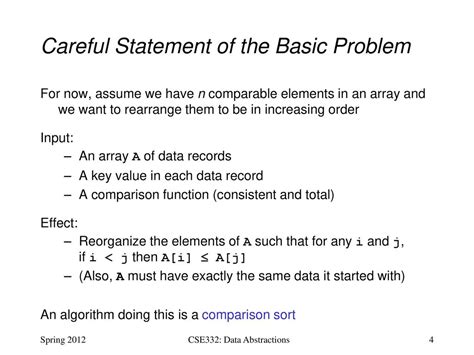 Cse332 Data Abstractions Lecture 12 Introduction To Sorting Ppt