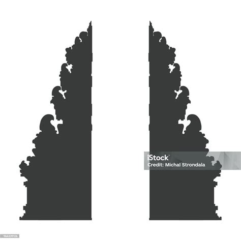 Arsitektur Tradisional Bali Gerbang Candi Ilustrasi Stok Unduh Gambar Sekarang Agama