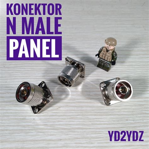 Jual Konektor N Male Teflon Panel Rf Connector Chassis Body Kotak Mount Lubang Baut Antena