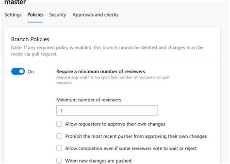 how to adjust or exempt rule azure devops repositories should require