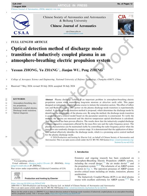 Pdf Optical Detection Method Of Discharge Mode Transition Of