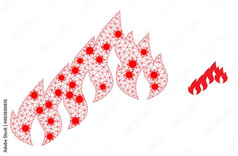 Network Firewall In Infection Style Polygonal Carcass Firewall Image Network Firewall In Infection Style Polygonal Carcass Firewall Image