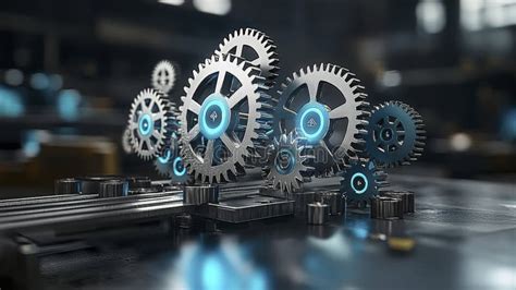 Innovative Gears Automated Workflow Optimization In A High Tech Digital Art Industrial Setting