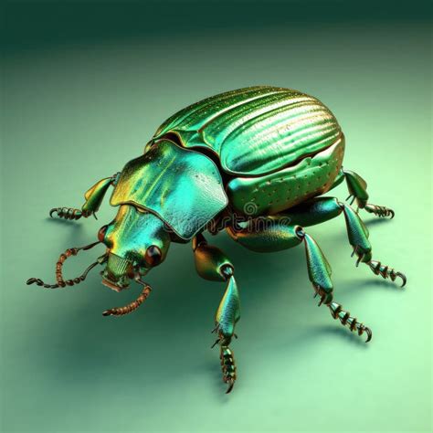 Green Beetle Which Is Standing On Floor It Appears To Have Shiny