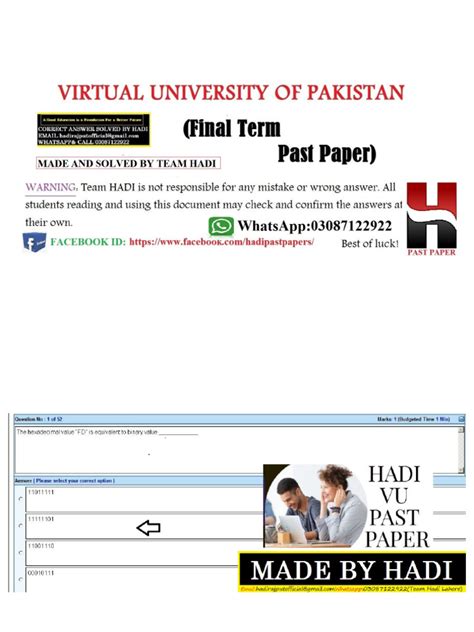 Cs302 Final Term File 5 Solved By Team Hadi Pdf