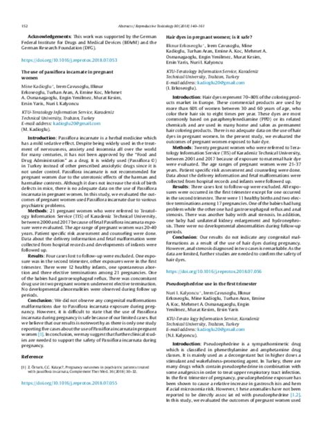 Pdf The Use Of Passiflora Incarnate In Pregnant Women