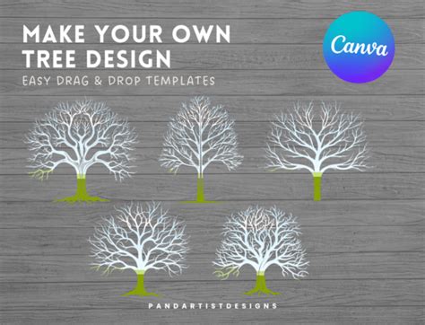 Tree Forest Canva Frames Template Bundle Graphic By Pandartistdesign