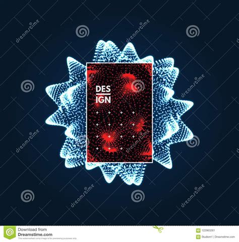 Object With Dots Molecular Grid Technology Style With Particle