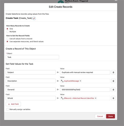 use salesforce flow with enhanced duplicate management knowledge base