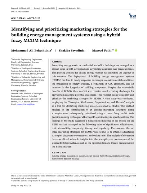 Pdf Identifying And Prioritizing Marketing Strategies For The