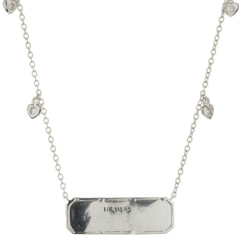 14 Karat White Gold Diamond Love Bar Necklace For Sale At 1stdibs