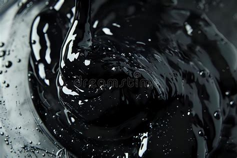 Abstract Liquid Swirls Dark Fluid Dynamics In Motion Viscous Black Substance Flows Elegantly